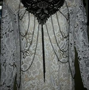 Jewelry | Pretty Black Lace Body Chain Necklace | Poshmark